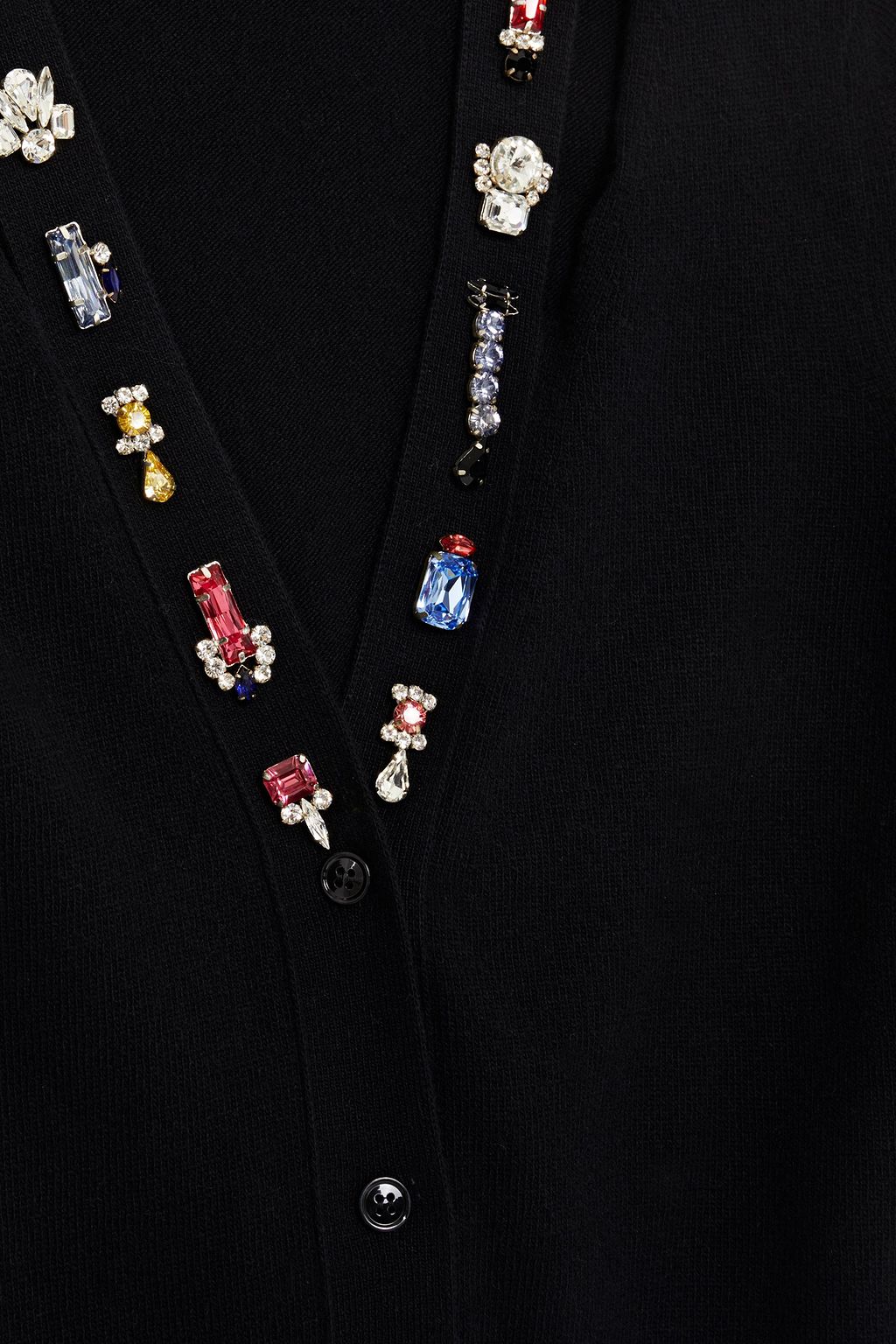 Alexander Mcqueen Crystal Embellished Cutout Wool Cardigan The Outnet