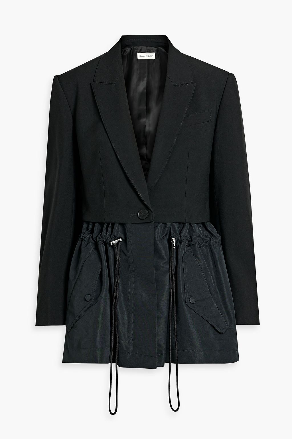 ALEXANDER MCQUEEN Shell-paneled wool-twill blazer | THE OUTNET