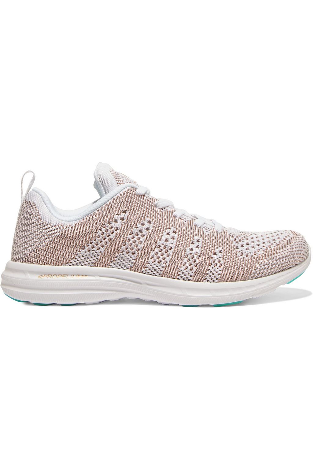 APL ATHLETIC PROPULSION LABS Metallic paneled stretch-knit sneakers ...