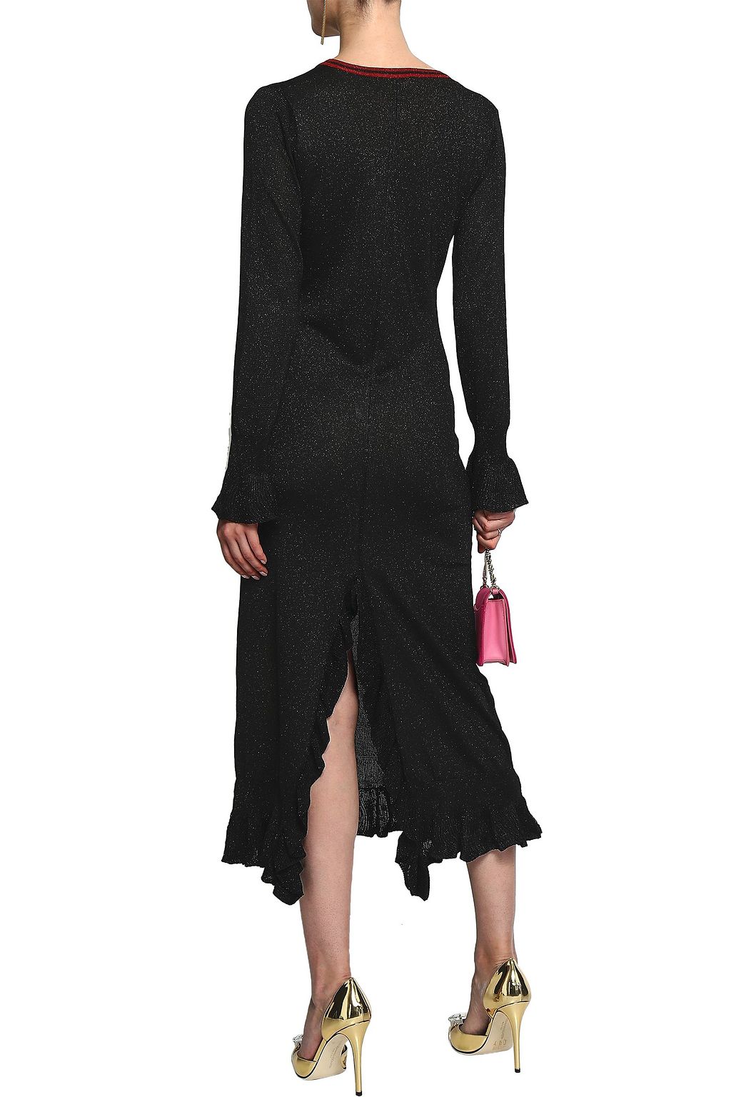 MARCO DE VINCENZO Metallic intarsia-knit midi dress | THE OUTNET