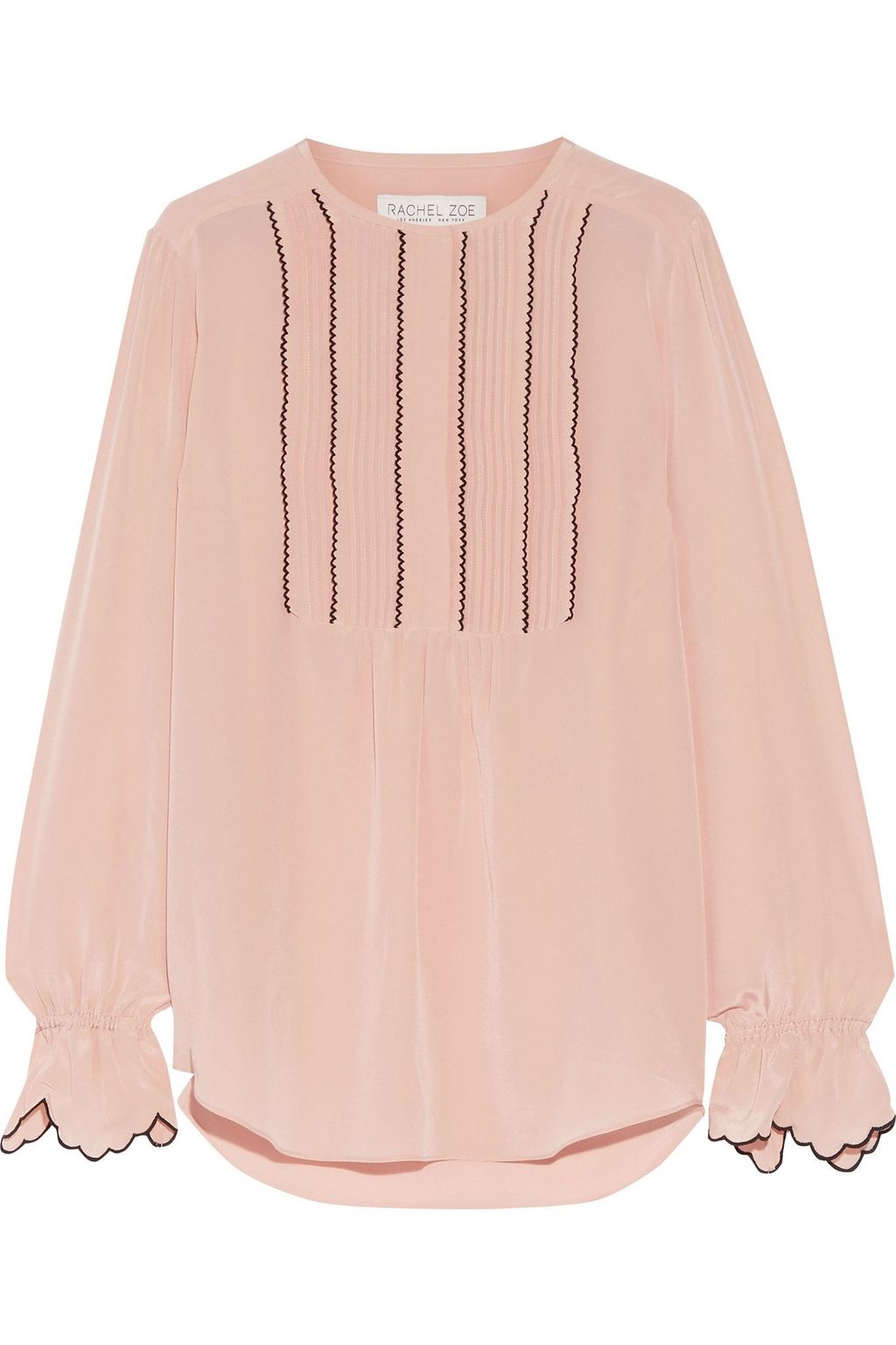 RACHEL ZOE Regina pintucked silk-satin blouse | THE OUTNET