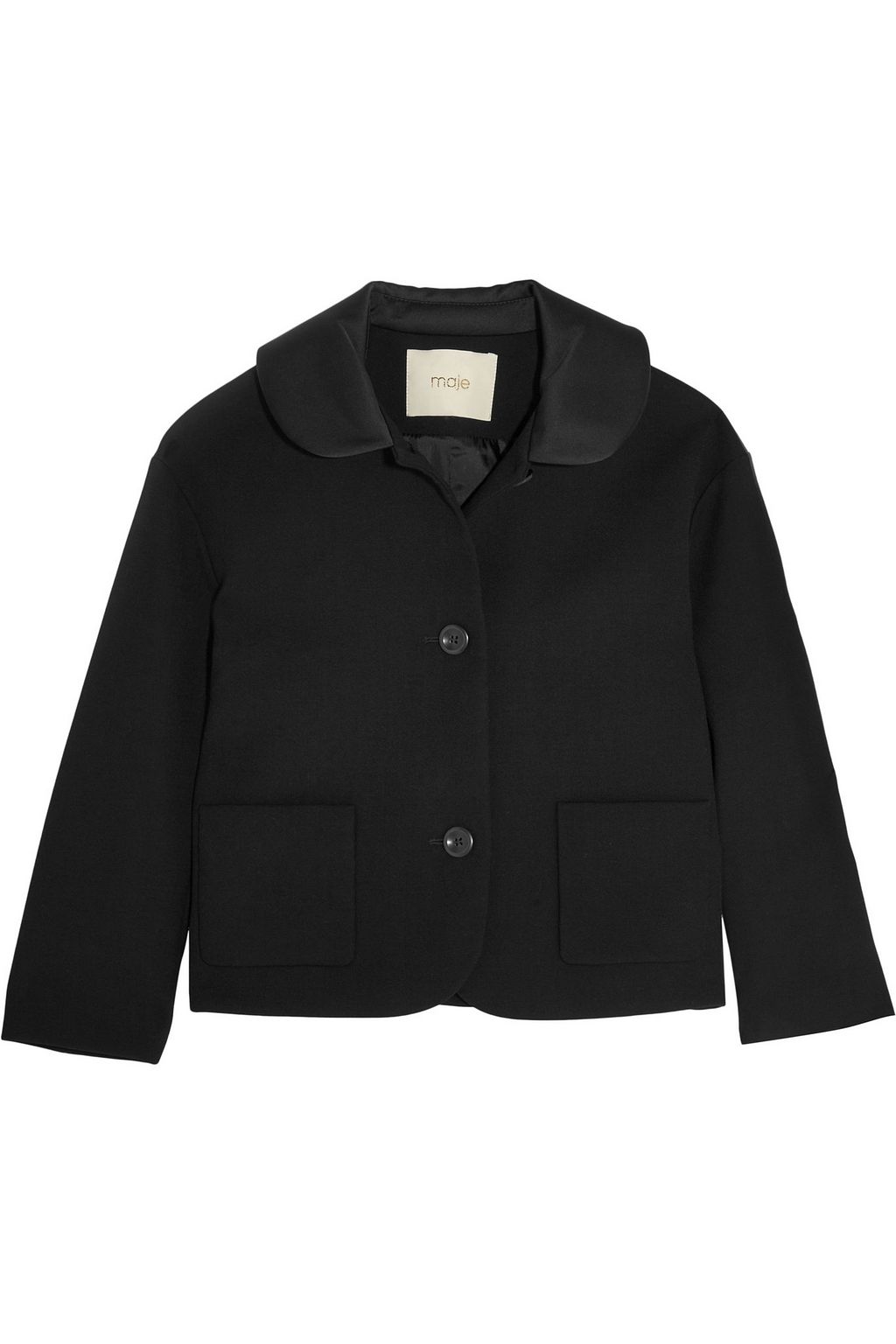 MAJE Satin-trimmed crepe jacket | THE OUTNET