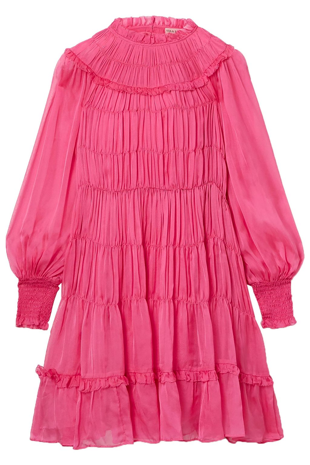 ULLA JOHNSON Emmeline silk-habotai shirred mini dress | THE OUTNET