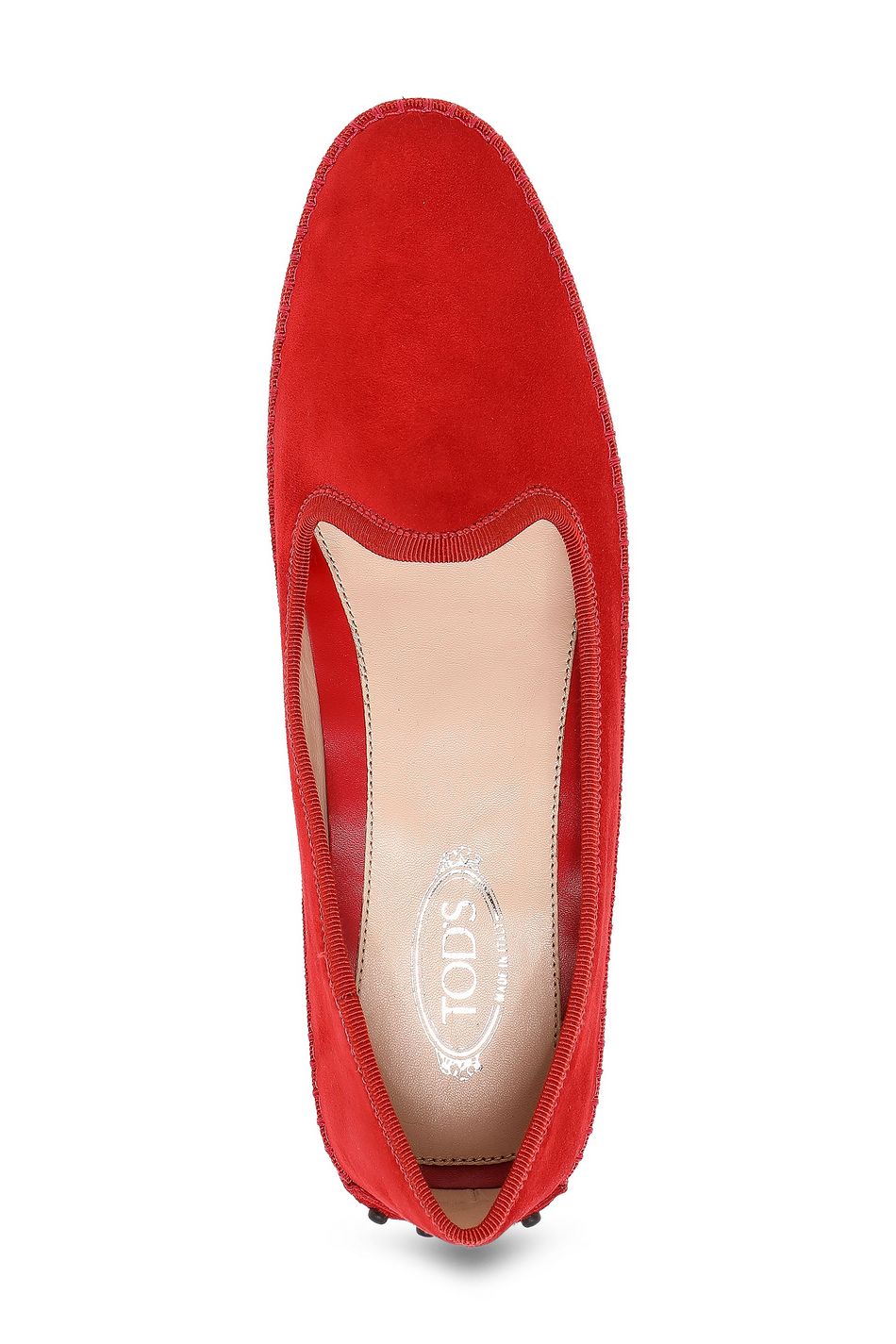 TOD'S Grosgrain-trimmed suede slippers | THE OUTNET