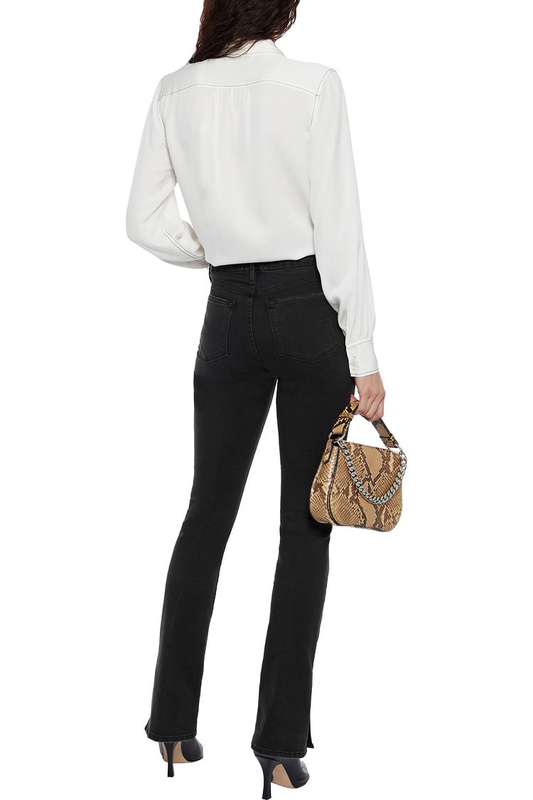 FRAME Le Mini Boot distressed high-rise bootcut jeans | THE OUTNET