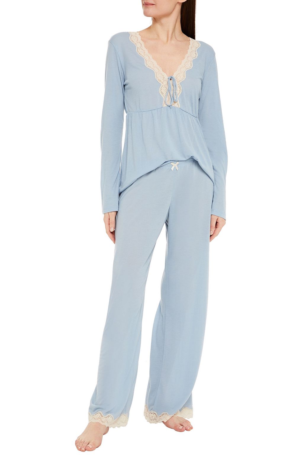 EBERJEY Lady Godiva lace-trimmed jersey pajama pants | THE OUTNET
