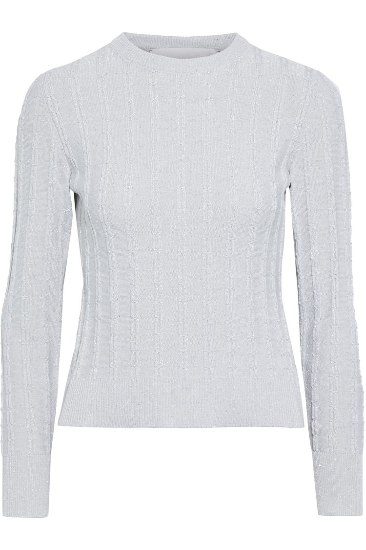 CAROLINA HERRERA Metallic cable-knit silk-blend sweater | THE OUTNET