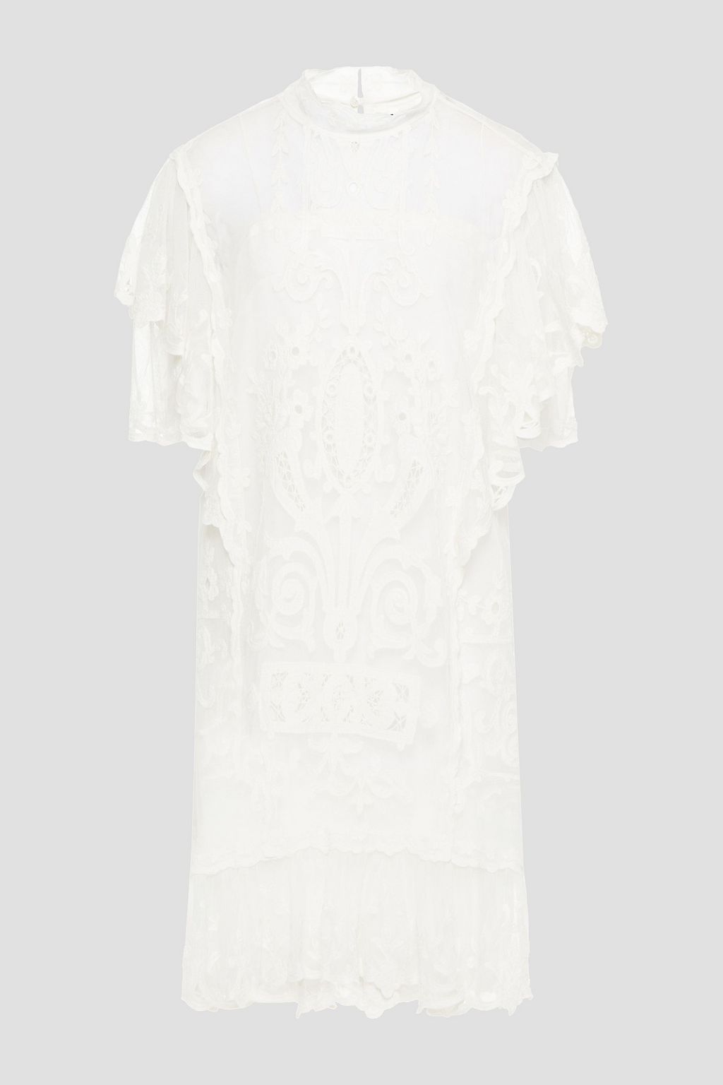 ISABEL MARANT Satia guipure-lace and cotton-mesh mini dress | THE OUTNET