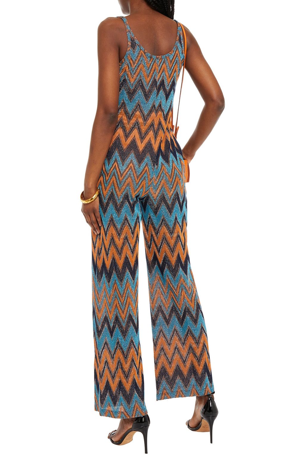 Orange Metallic crochet-knit jumpsuit | Sale up to 70% off | THE OUTNET ...