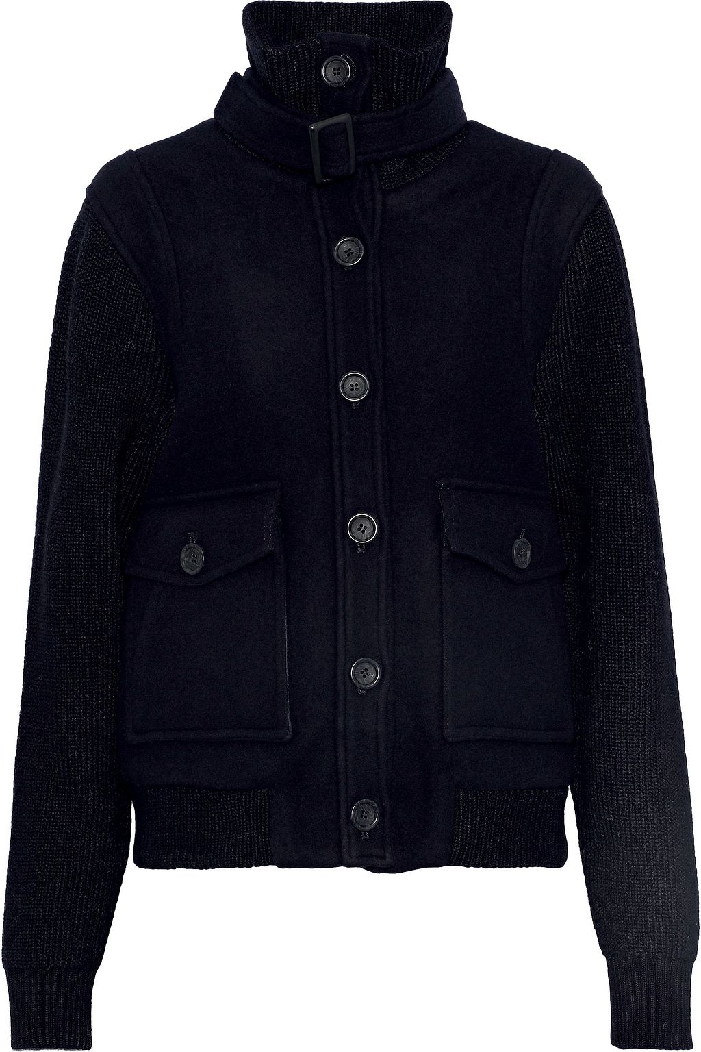 ANTIK BATIK Corte ribbed knit-paneled wool-blend jacket | THE OUTNET