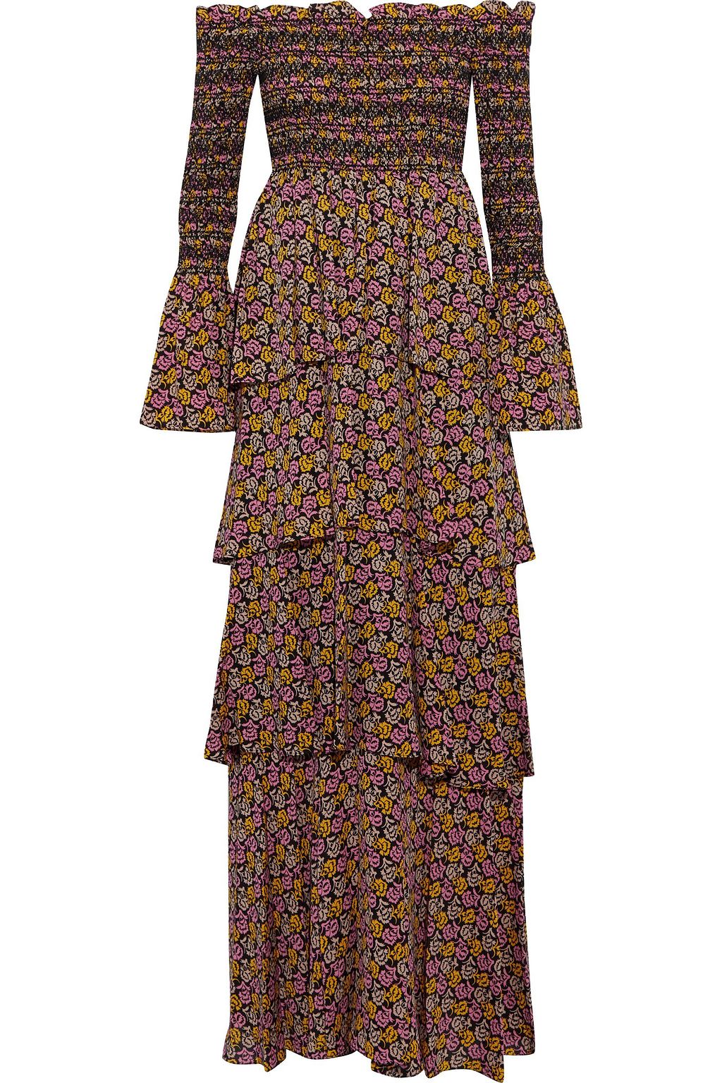 A.L.C. Amalia off-the-shoulder floral-print silk-crepe maxi dress | THE ...