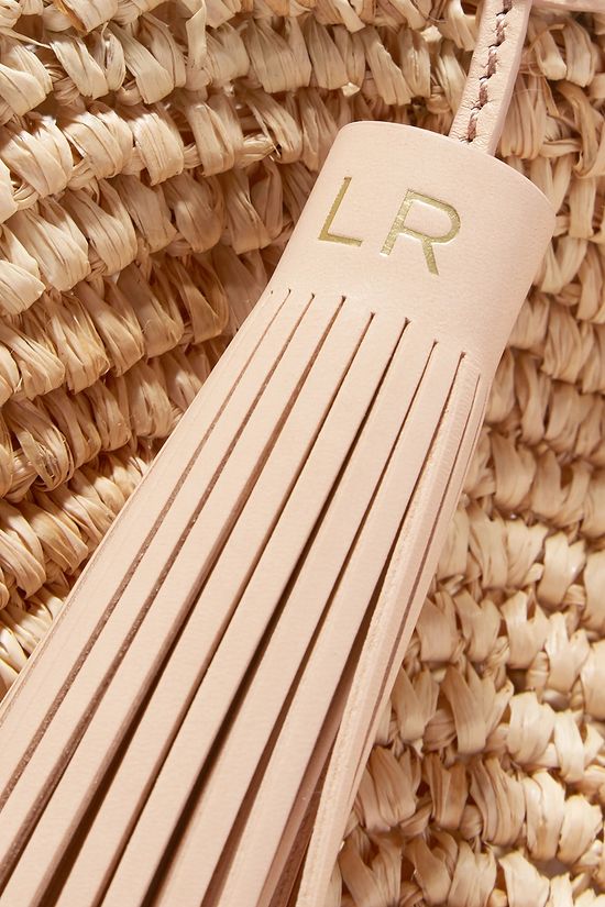 LOEFFLER RANDALL Circle leather-trimmed embellished straw tote | THE OUTNET