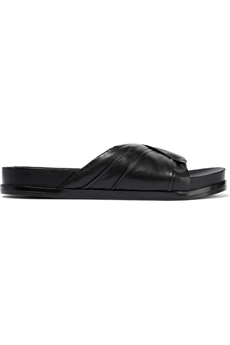 SIGERSON MORRISON Amanda pleated leather slides | THE OUTNET