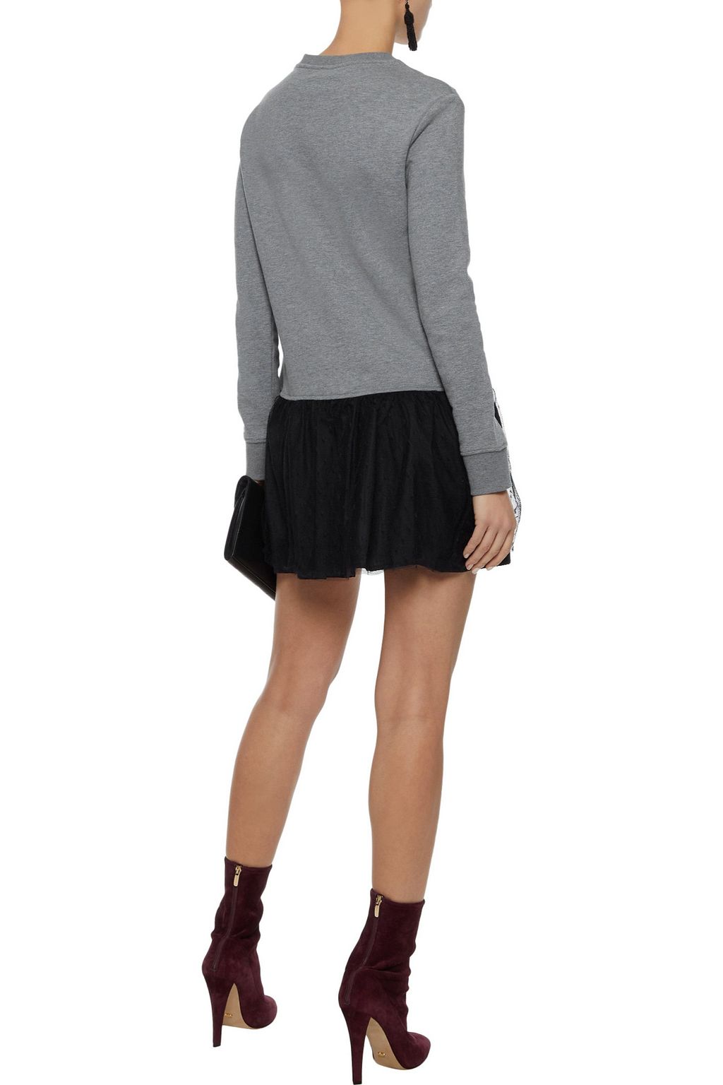 REDVALENTINO Appliquéd cotton-blend jersey and point d'esprit mini ...
