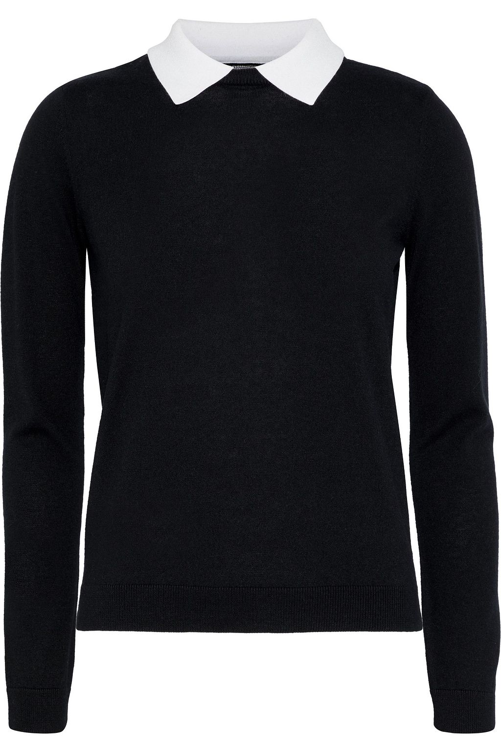 REDVALENTINO Point d'esprit-trimmed cashmere and silk-blend sweater ...