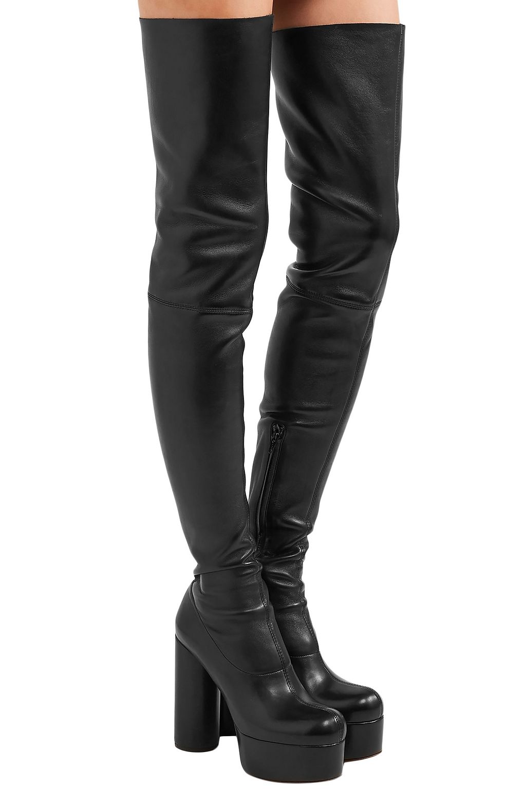 VETEMENTS Leather platform thigh boots | THE OUTNET