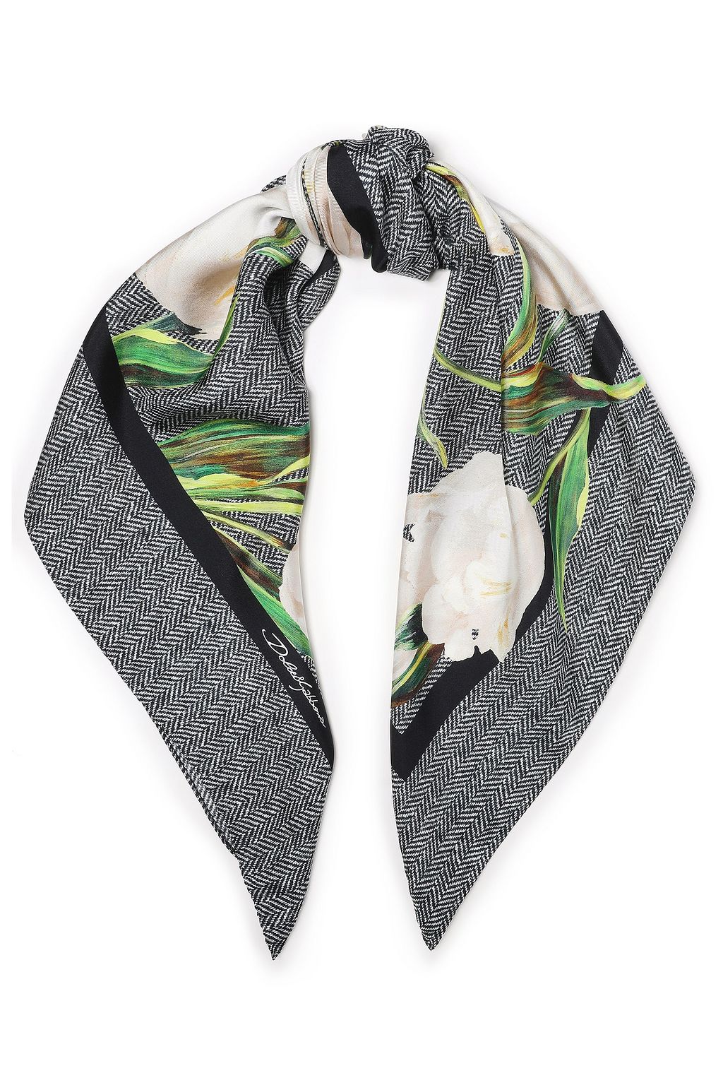 DOLCE&GABBANA Printed silk-satin twill scarf | THE OUTNET