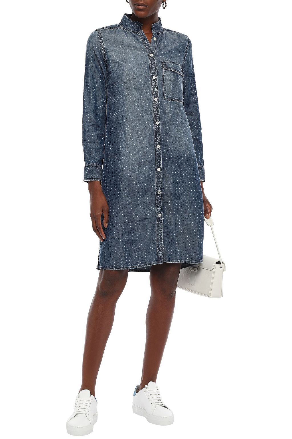 CURRENT/ELLIOTT The Cardinal polka-dot denim shirt dress | THE OUTNET