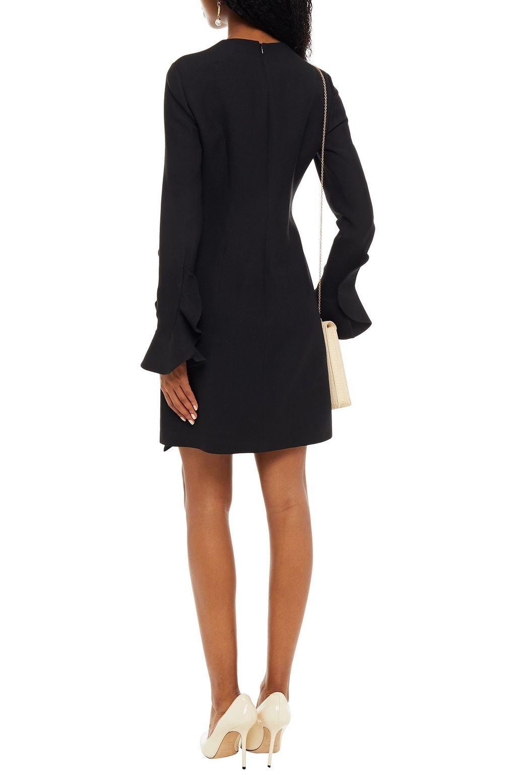 Valentino Garavani Ruffled Wool And Silk Blend Crepe Mini Dress Sale