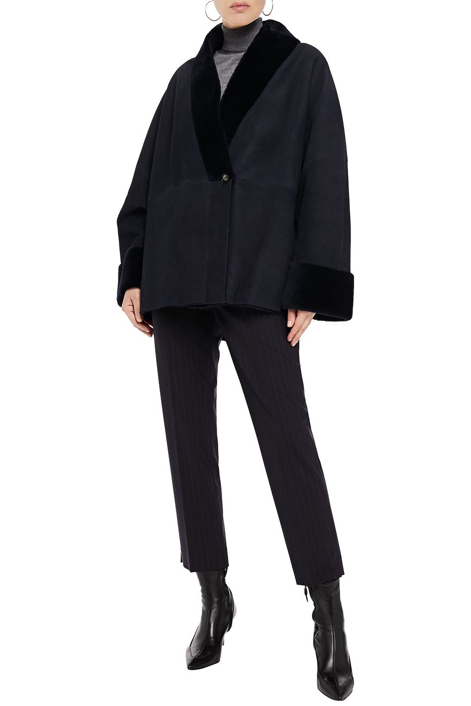 THE ROW Pernia oversized shearling wrap jacket | THE OUTNET