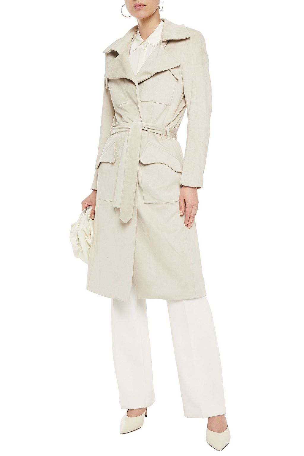 Off-white Faux suede trench coat | Sale up to 70% off | THE OUTNET ...