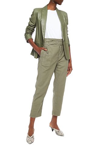 FRAME Utility Service cropped cotton-canvas straight-leg pants | THE OUTNET