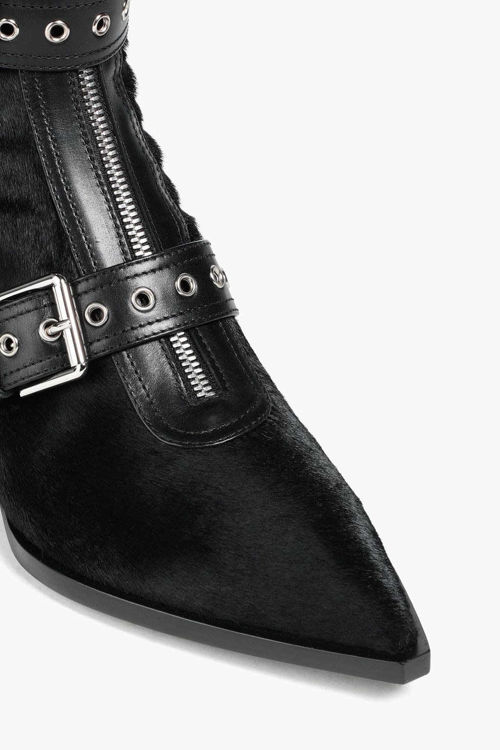 Gianvito Rossi Emmett Buckled Calf Hair Ankle Boots The Outnet