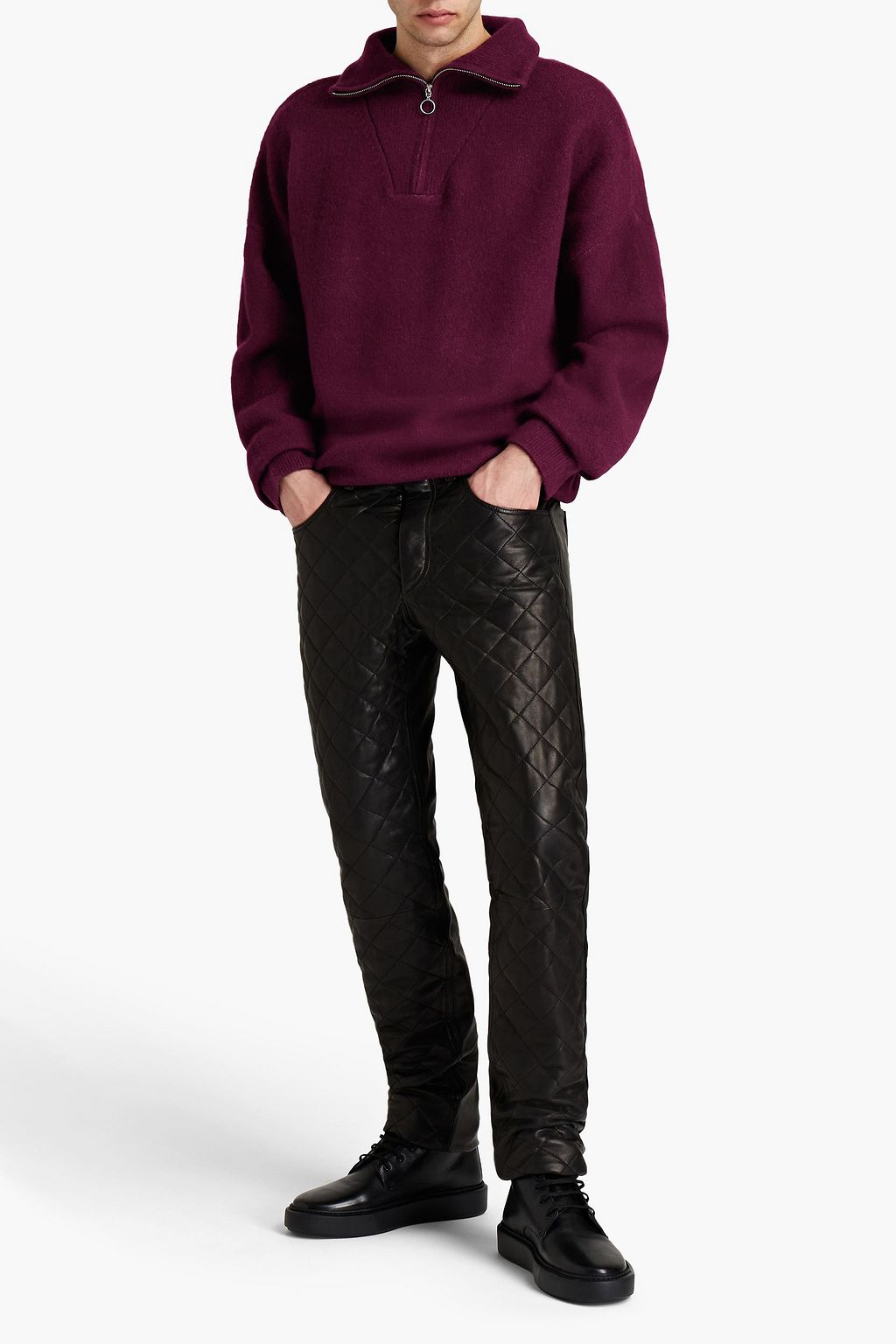 ISABEL MARANT Percy oversized brushed wool-blend half-zip sweater | THE ...