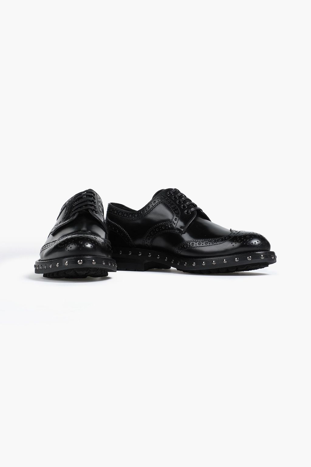 DOLCE&GABBANA Studded laser-cut leather brogues | THE OUTNET