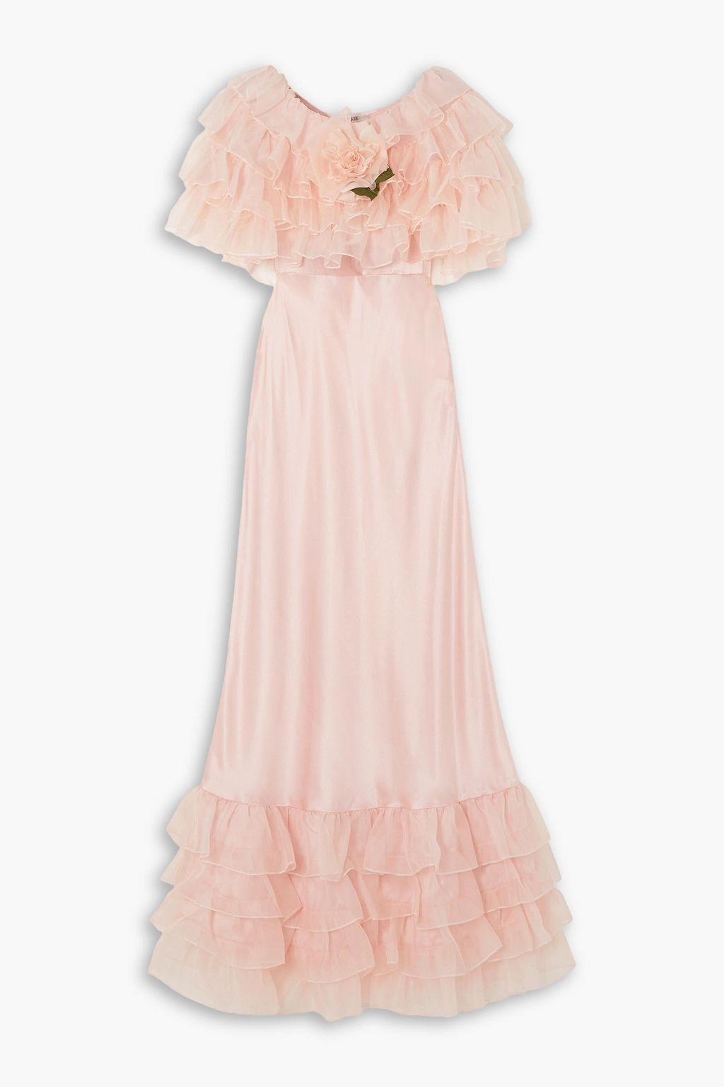 RODARTE Appliquéd ruffled silk-organza maxi dress | THE OUTNET