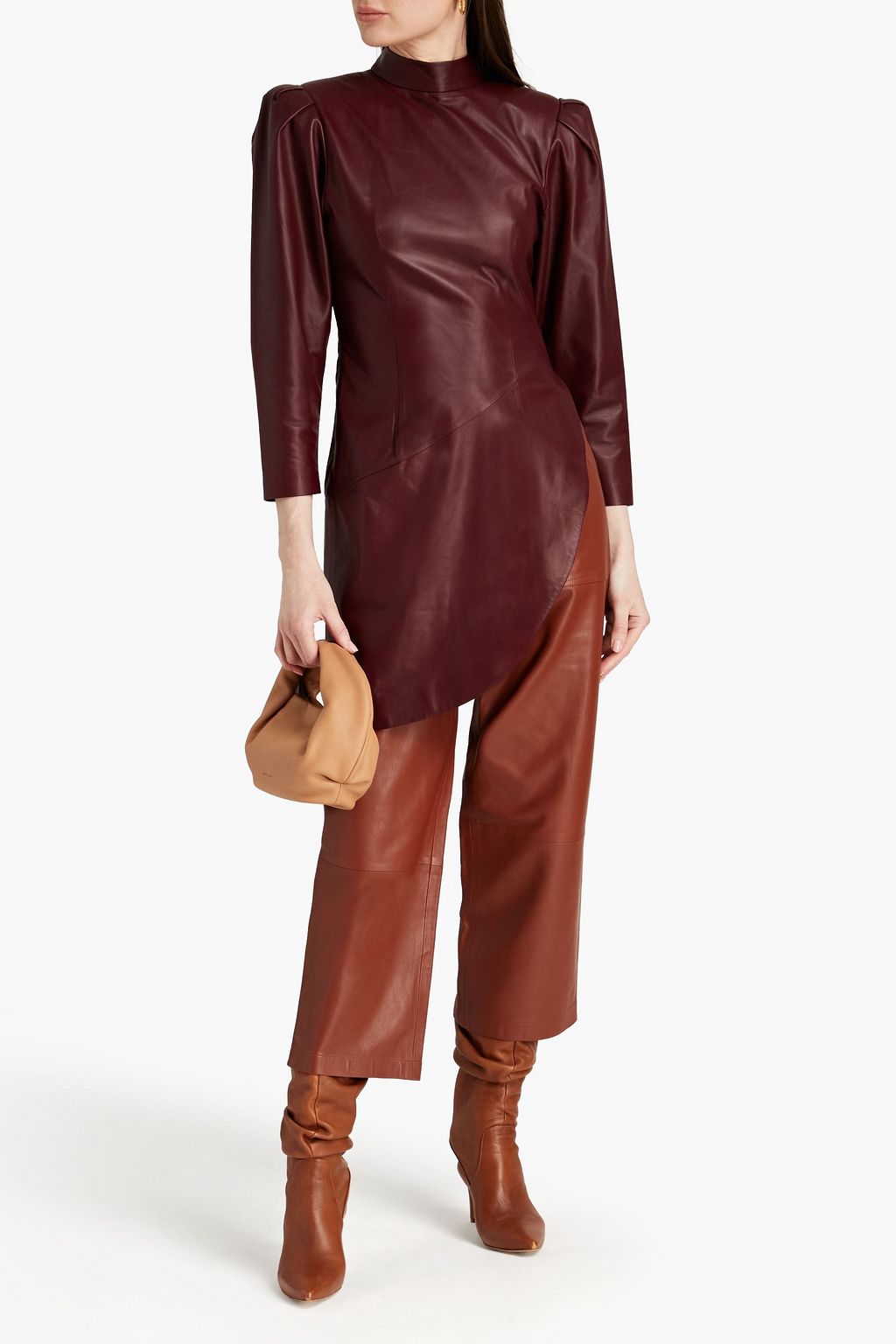 ZEYNEP ARCAY Asymmetric gathered leather top | THE OUTNET