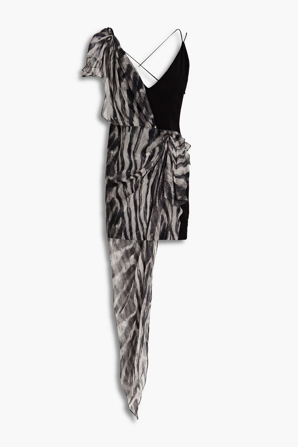 IRO Lusk zebra-print silk-voile and cady mini dress | THE OUTNET