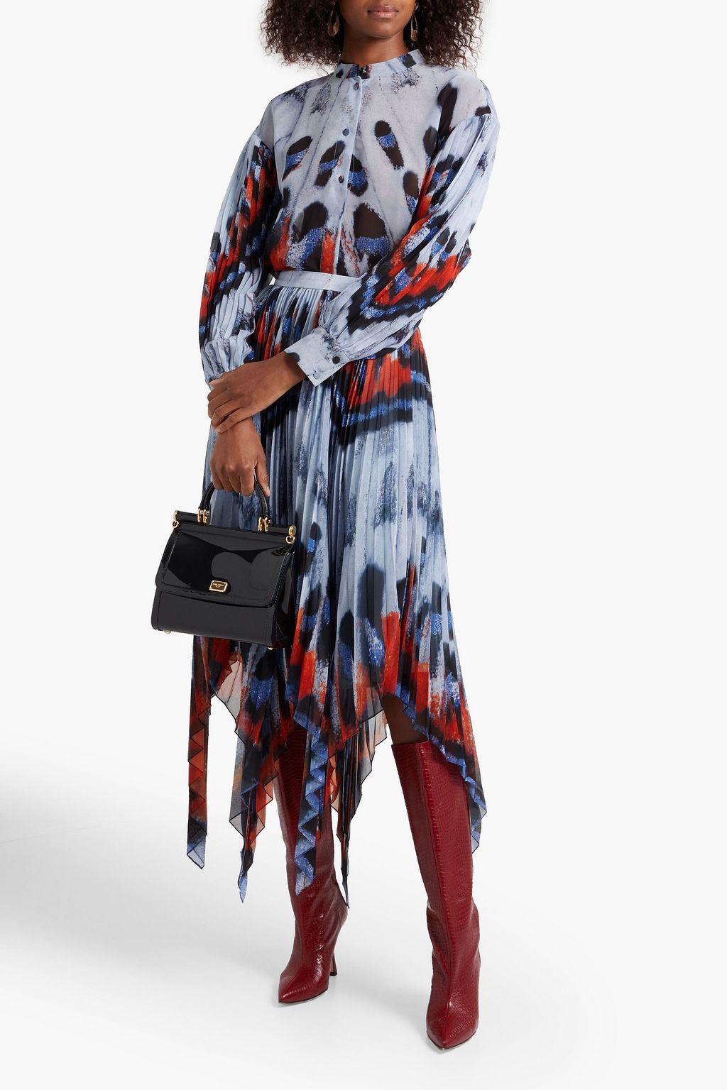Altuzarra Pleated Printed Chiffon Blouse The Outnet