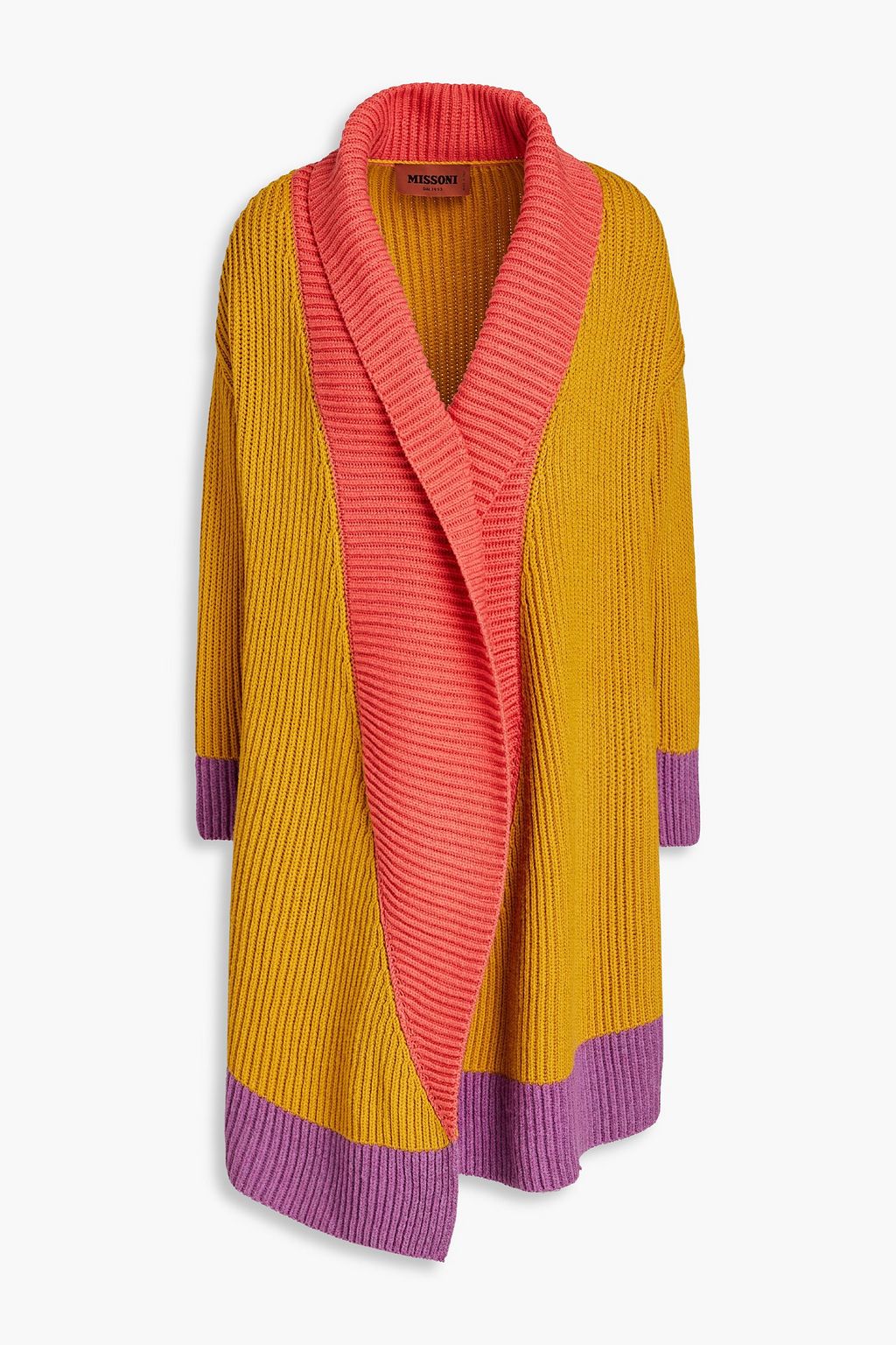 MISSONI Color-block ribbed wool-blend cardigan | THE OUTNET