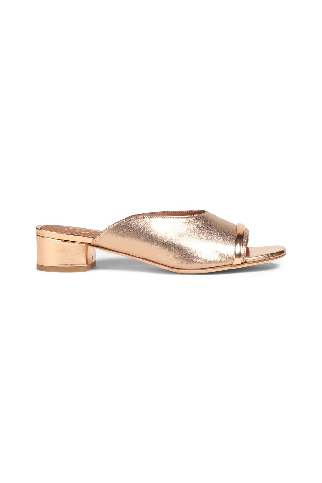 Metallic Open Toed Flats