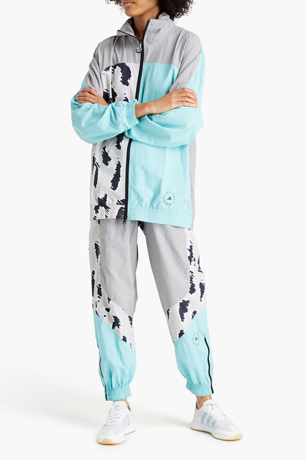 ADIDAS BY STELLA MCCARTNEY Color-block printed shell track pants | THE ...