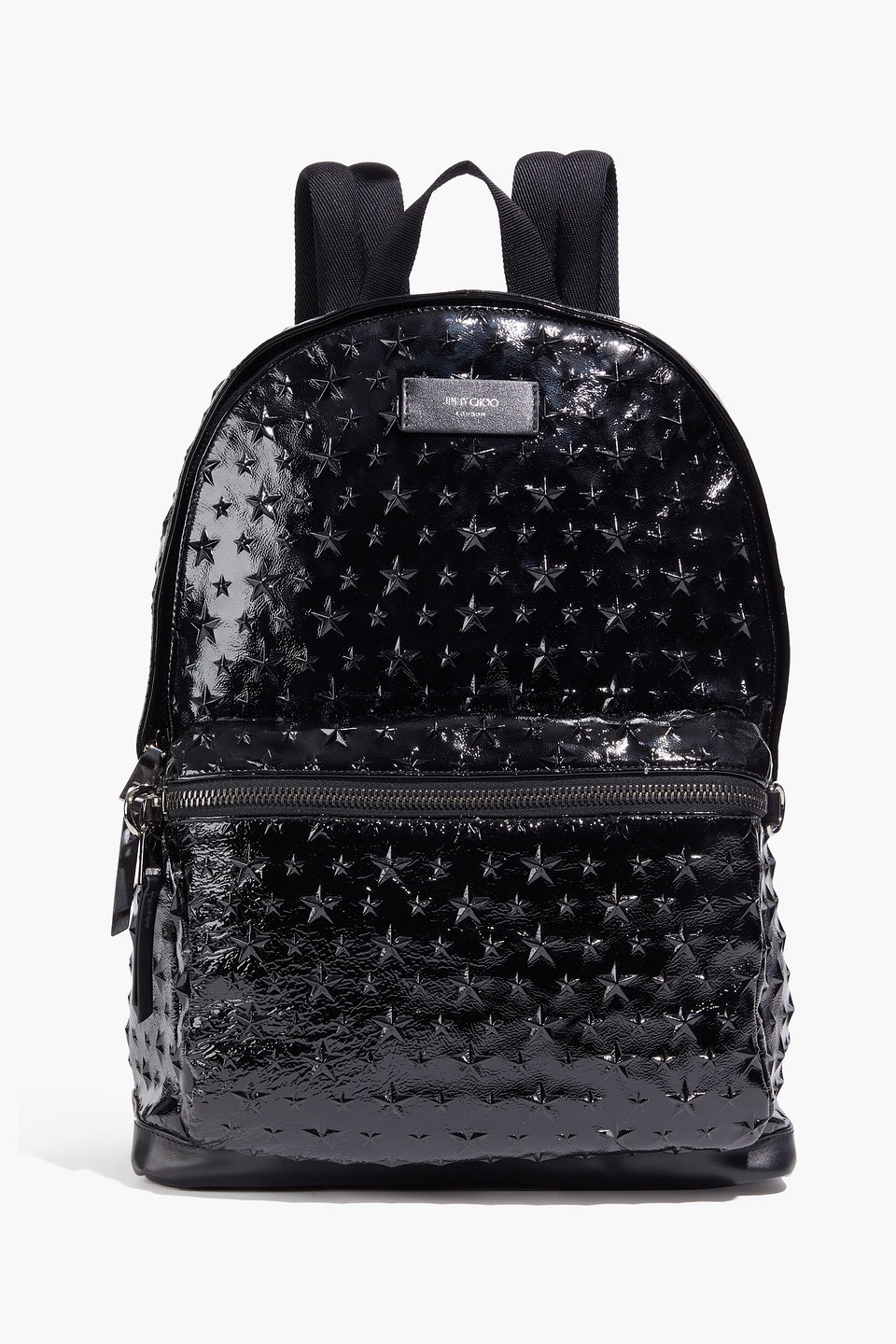 Jimmy Choo Embossed Crinkled Patent-leather Backpack In Black | ModeSens