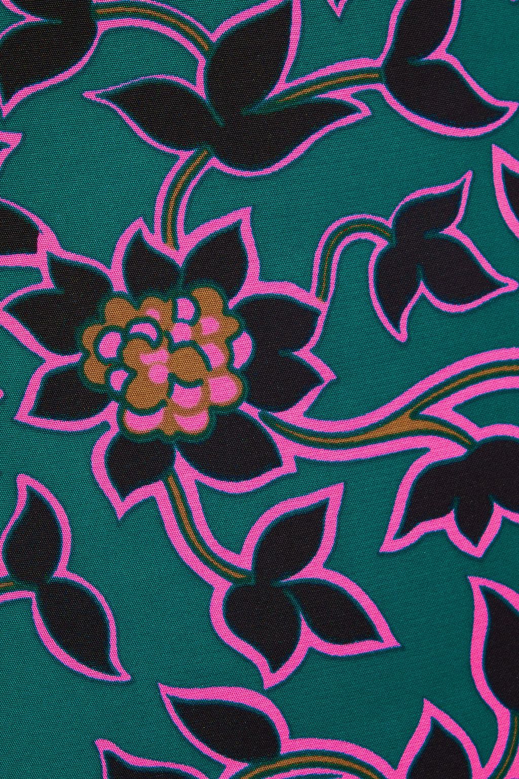 DIANE VON FURSTENBERG Kara floral-print cady midi pencil skirt | THE OUTNET