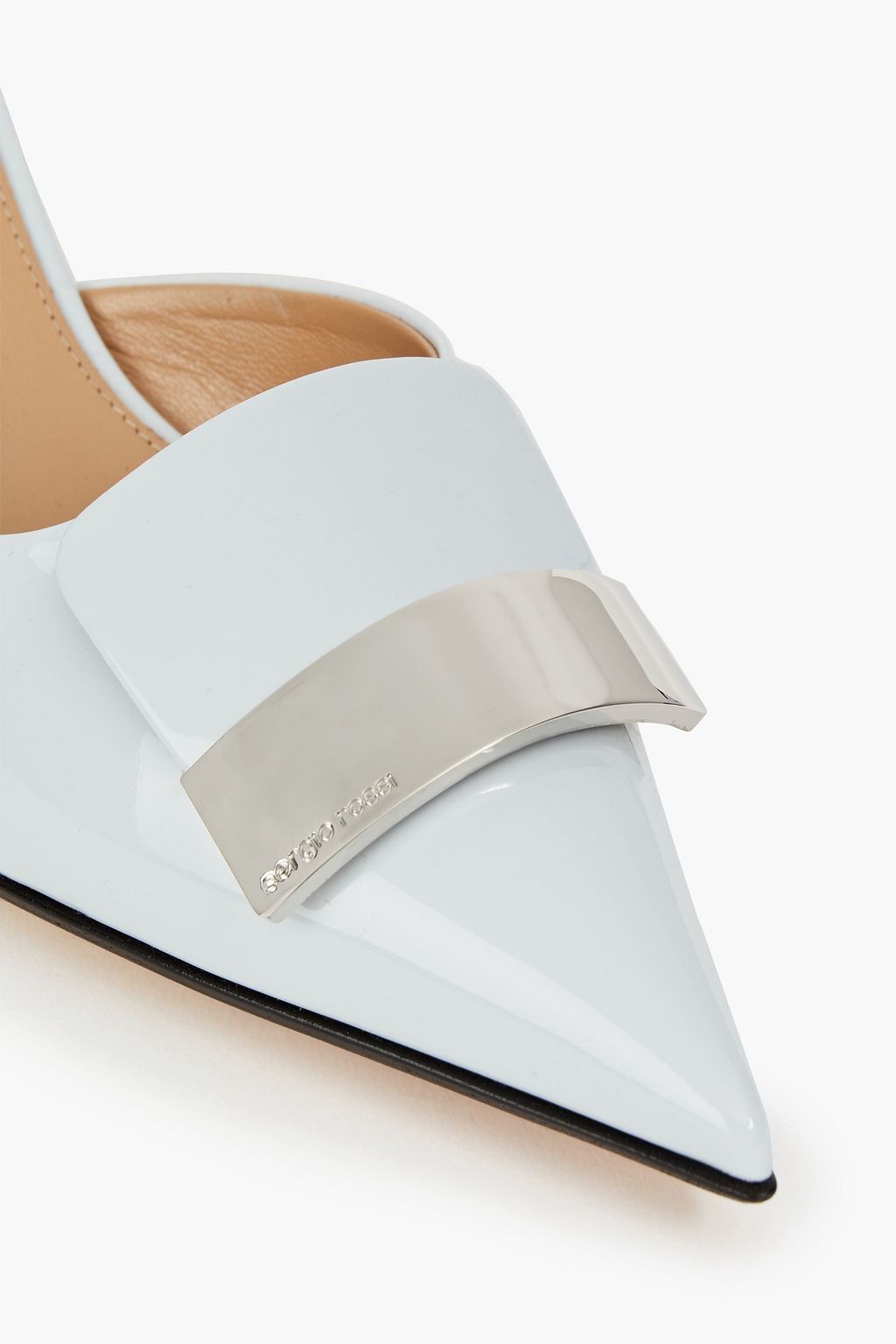 SERGIO ROSSI Embellished patent-leather mules | THE OUTNET