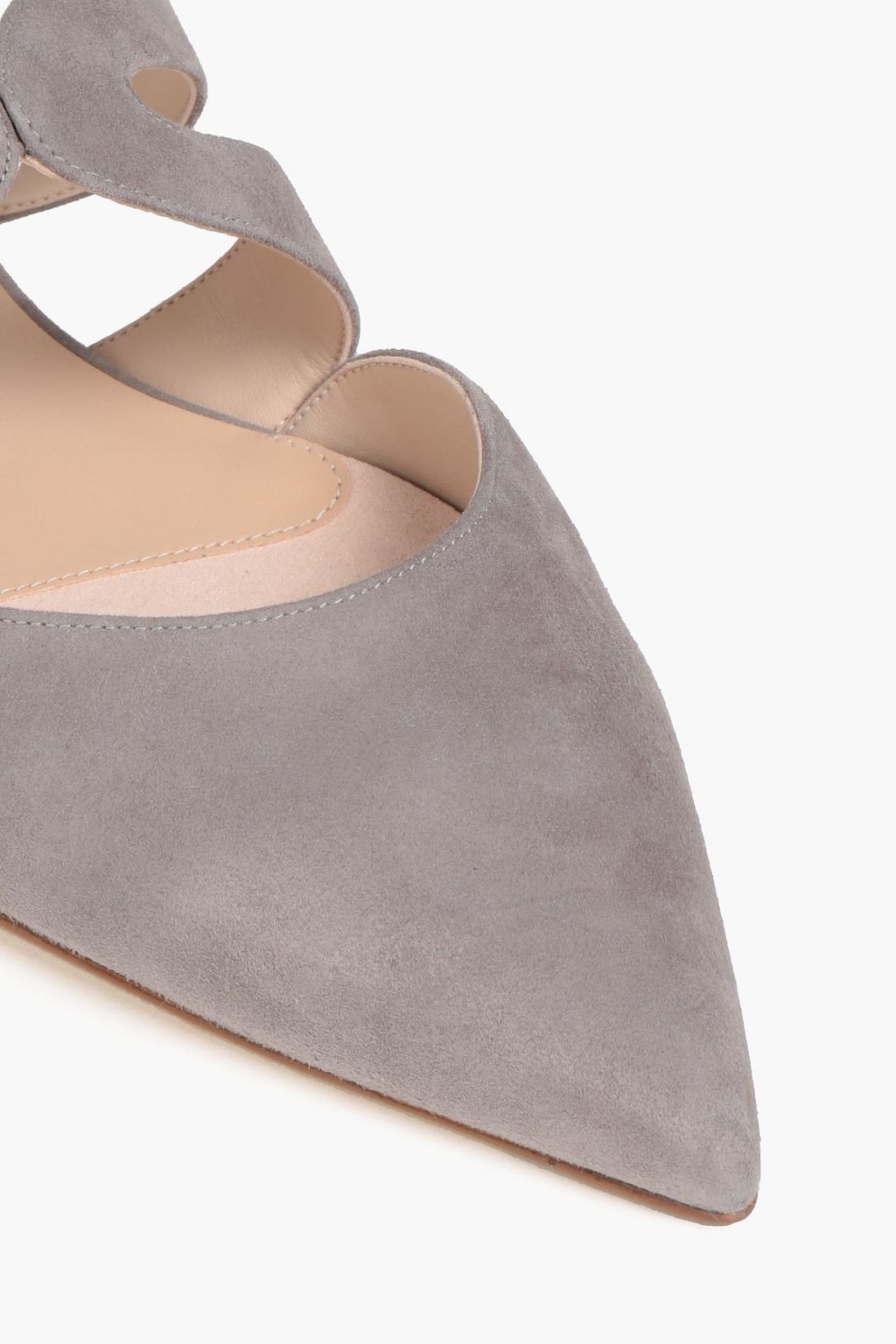 STUART WEITZMAN Mariposa cutout suede slippers | THE OUTNET