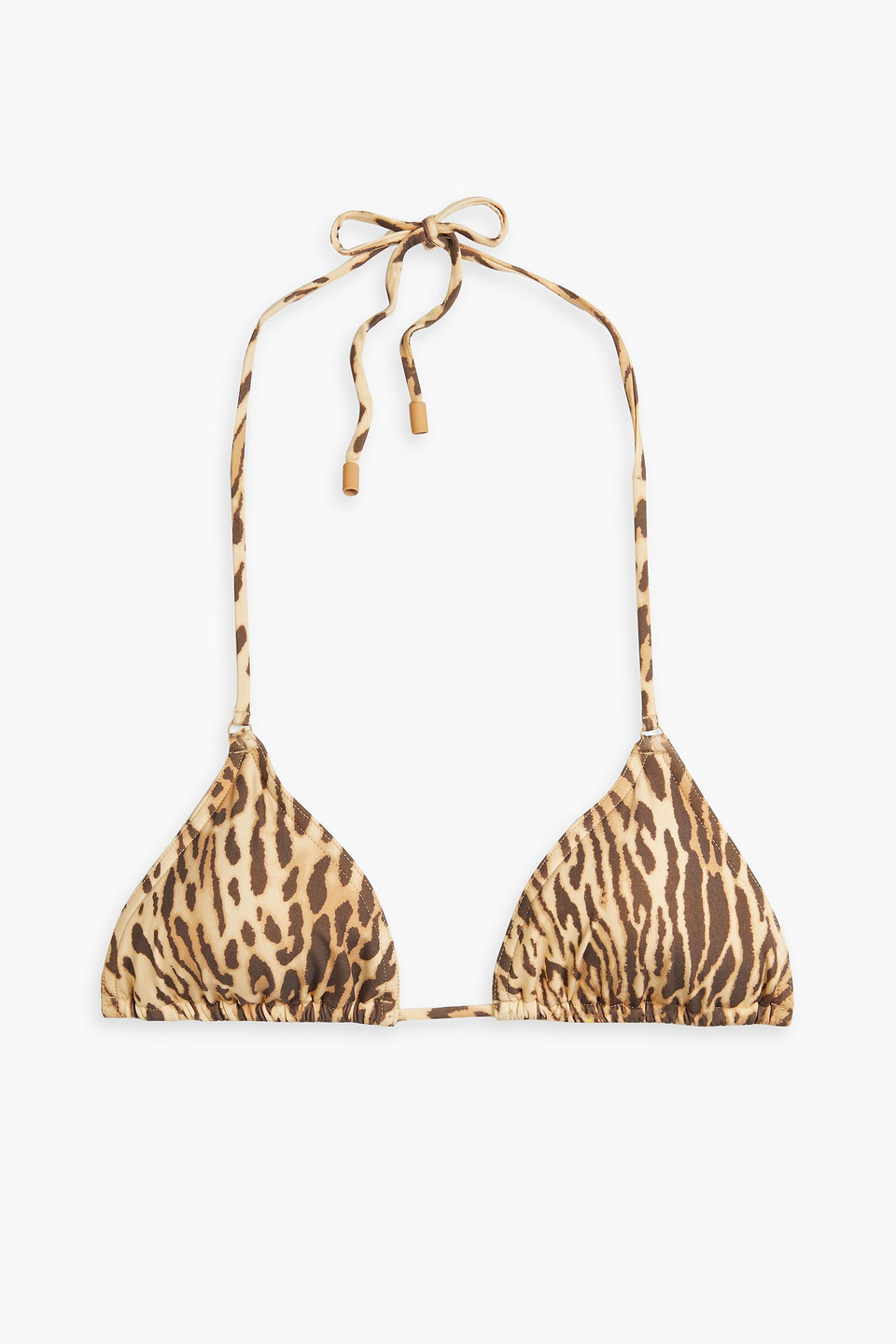 Zimmermann Sculpt Mini Leopard-print Triangle Bikini Top In Animal ...