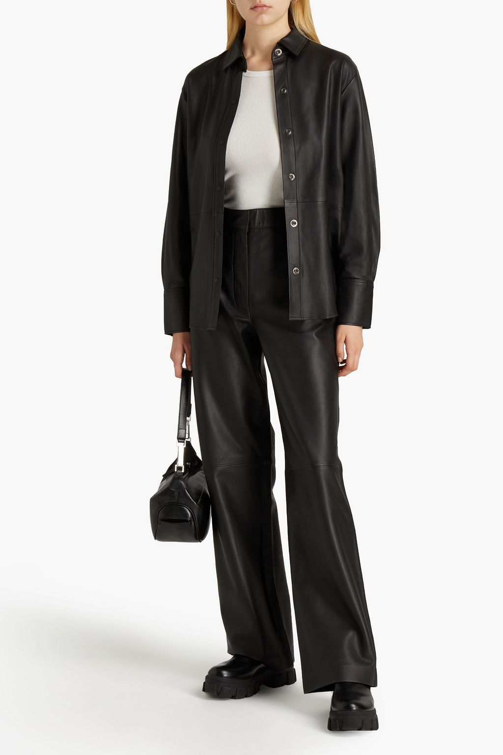 FRAME Leather wide-leg pants | THE OUTNET