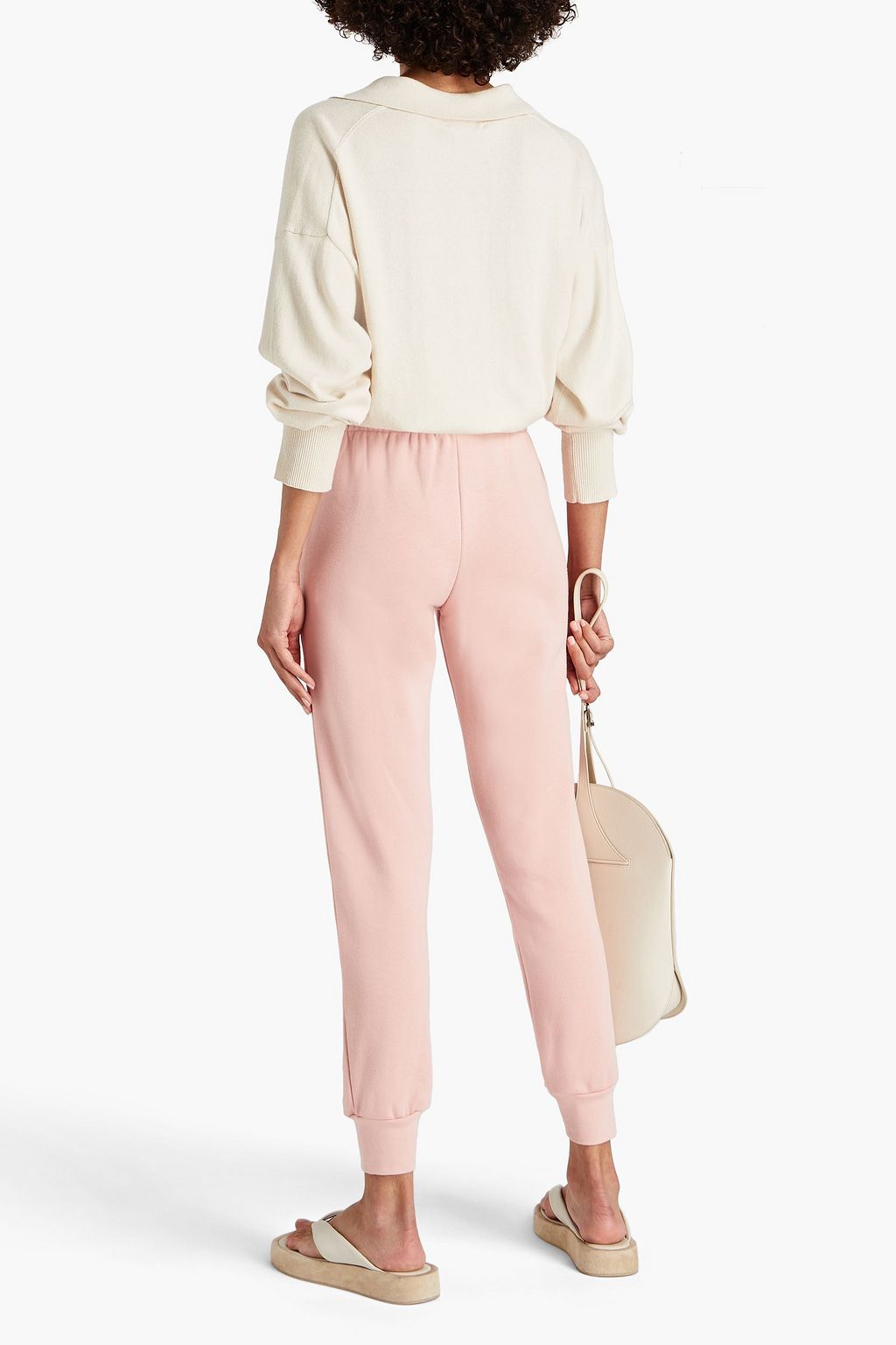 SIMKHAI Cropped organic French cotton-terry track pants | THE OUTNET