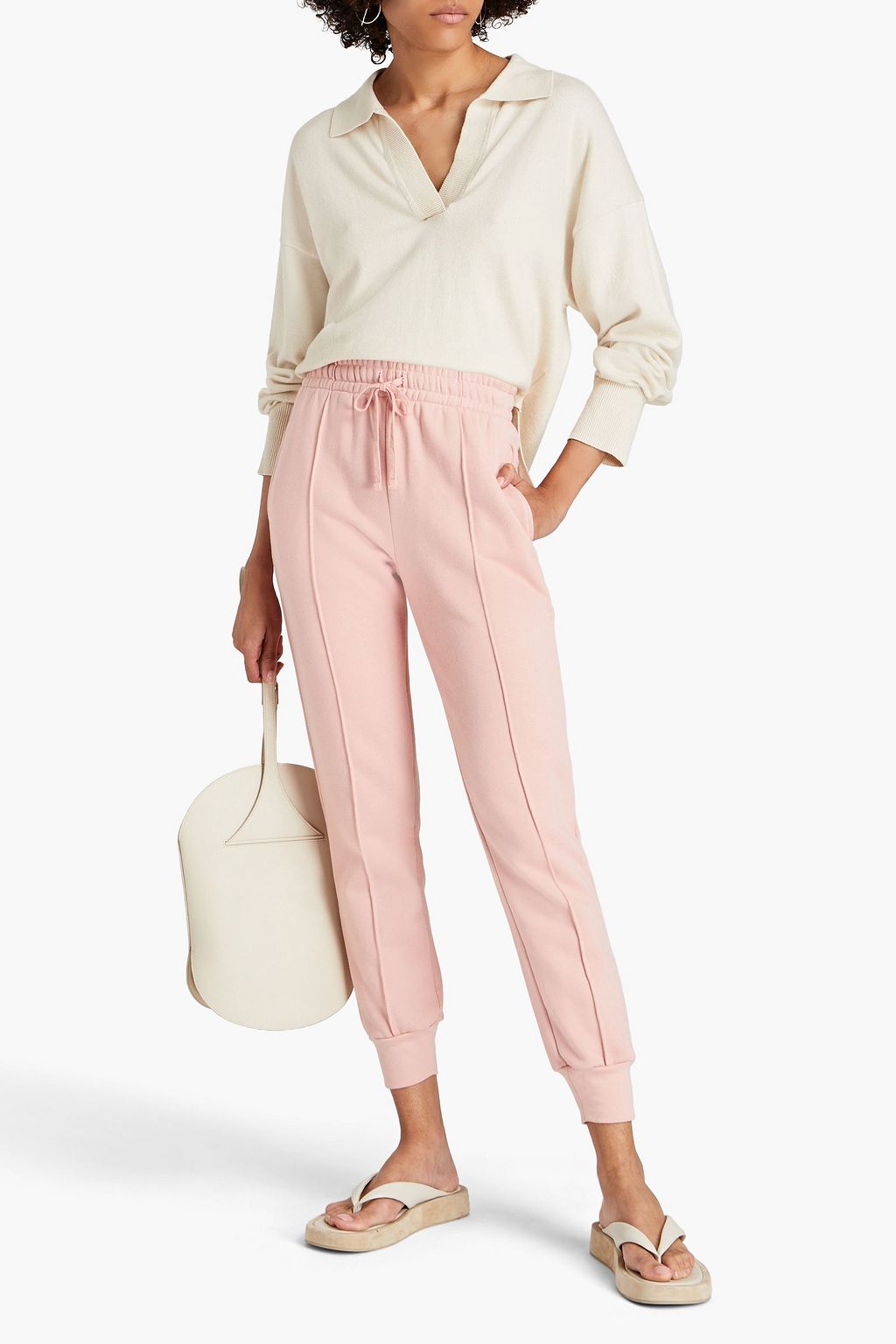 SIMKHAI Cropped organic French cotton-terry track pants | THE OUTNET