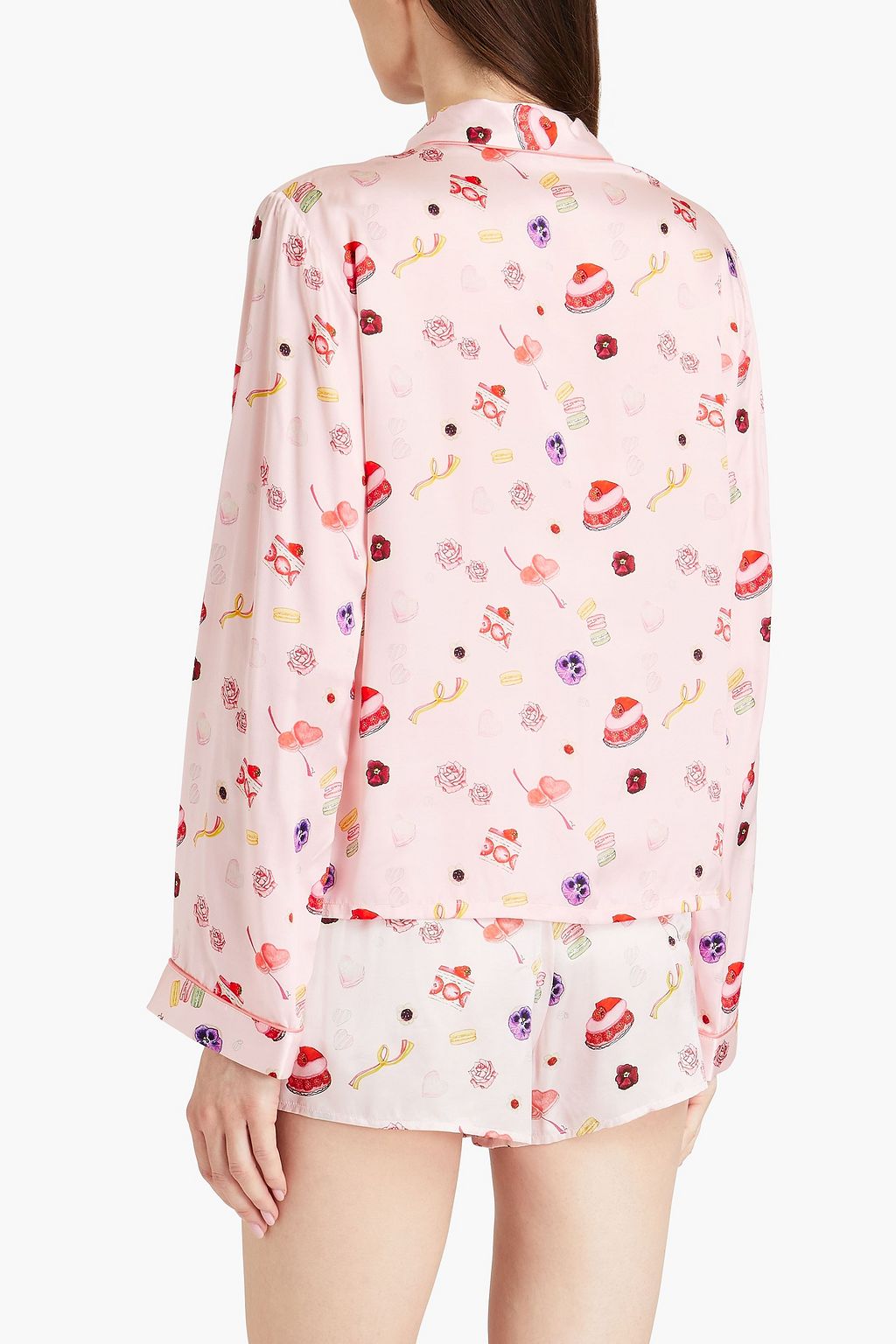 Morgan Lane Ruthie Corey Printed Satin Pajama Set The Outnet