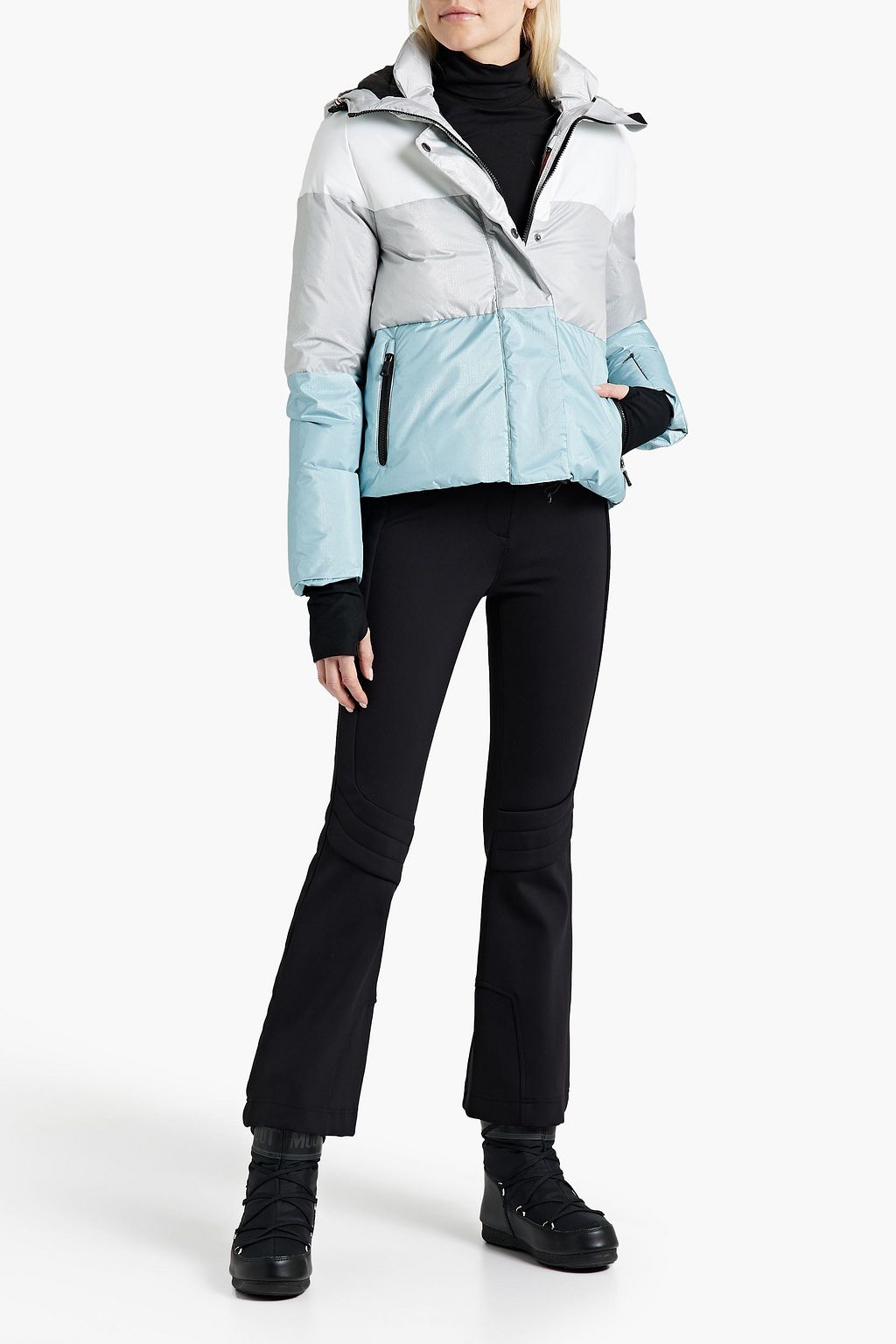 ERIN SNOW Lolita color-block quilted hooded ski jacket | THE OUTNET