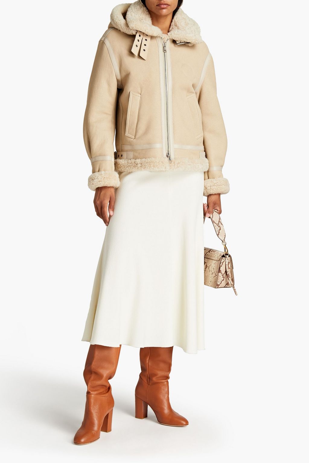 CHLOÉ Shearling hooded jacket | THE OUTNET