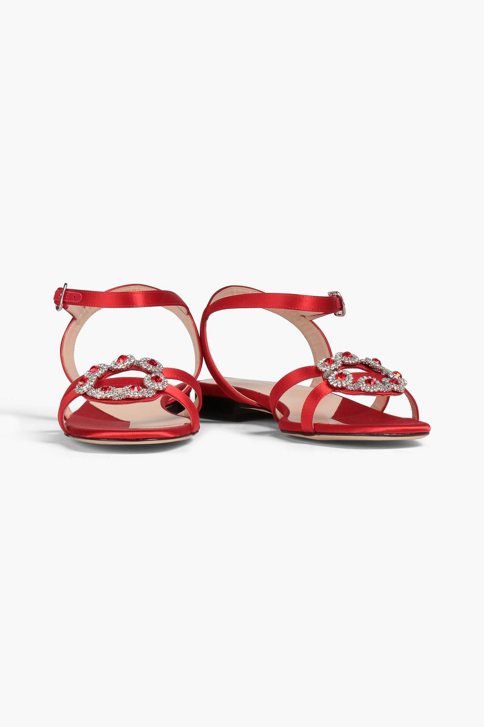 Christopher Kane Crystal-embellished Satin Sandals | ModeSens