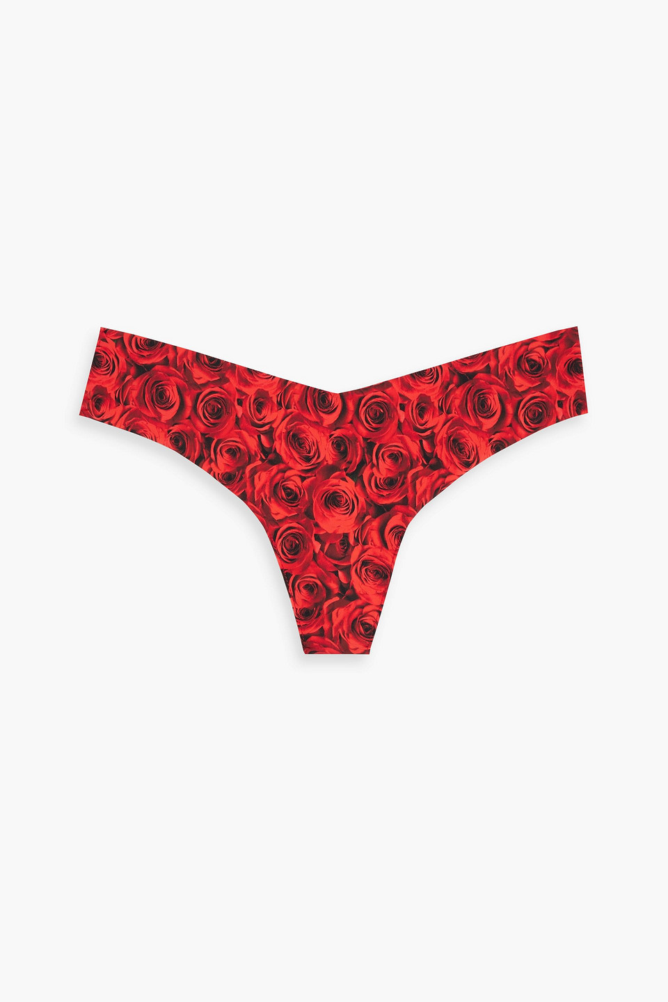 Commando Floral-print Stretch-jersey Low-rise Thong In Red | ModeSens