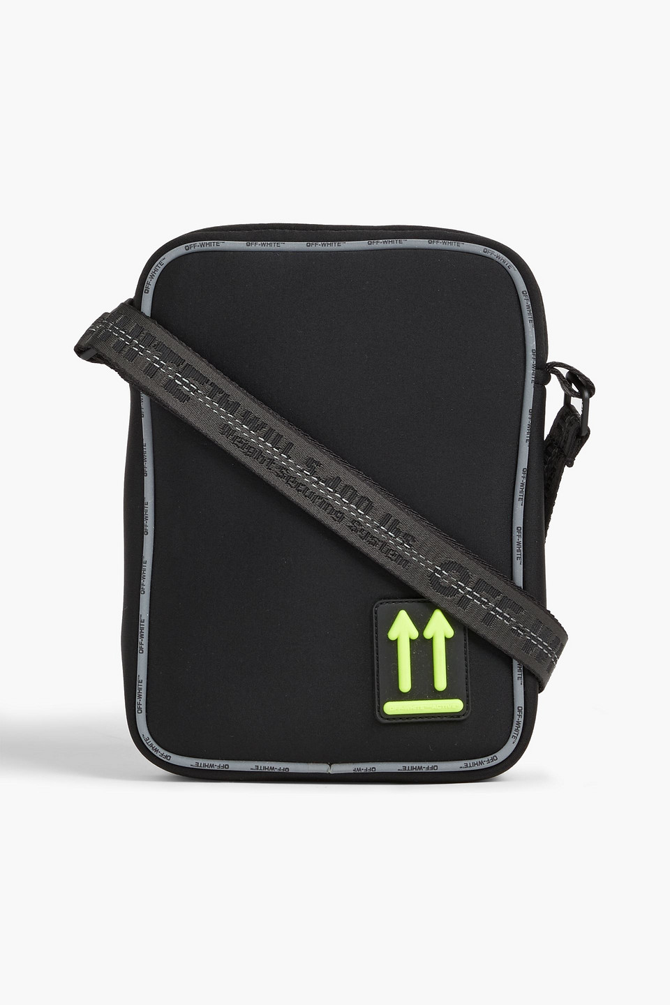 Off-white Man Bag Logo-appliqued Neoprene Messenger Bag In Black | ModeSens